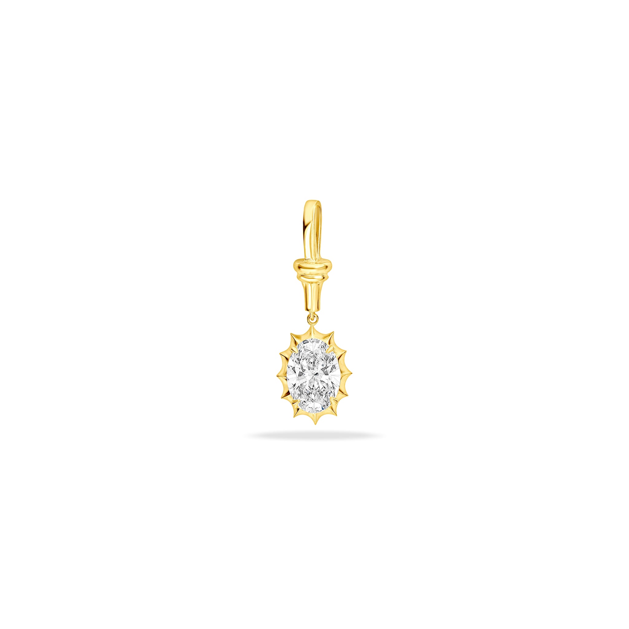 Bowser: oval lab diamond & 18k gold pendant